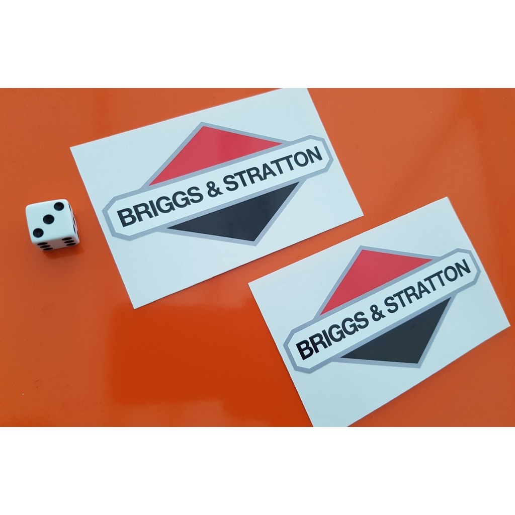 briggs and stratton decal stickers x 2 high quality vinyl 100mm x 55mm ...