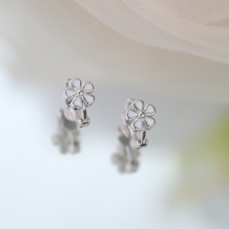 14k Flower Hoop Earings for Women Hikaw Silver Earrings Gold Non ...