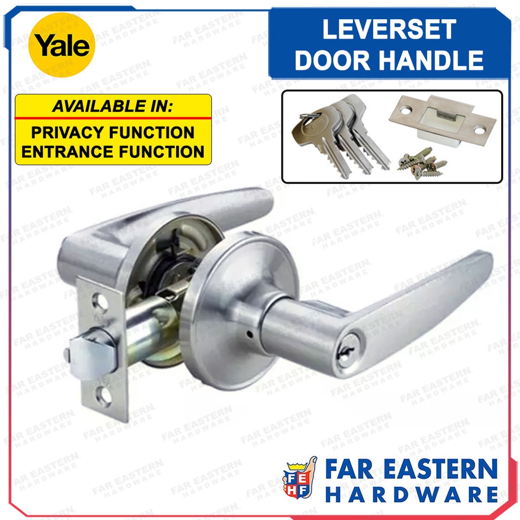 YALE Leverset Entrance | Privacy Doorknob Lever Lockset Door Lock ...
