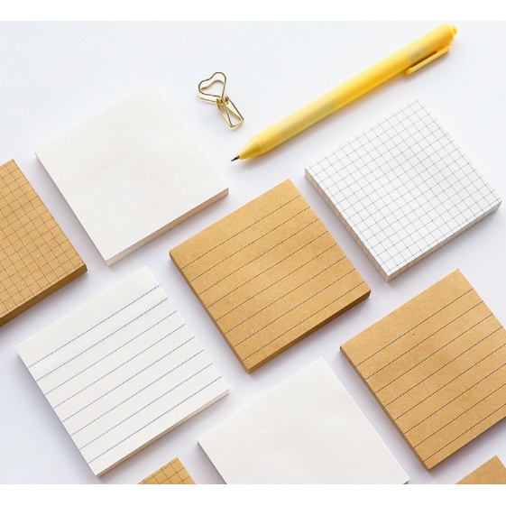 qjoq.ph | 80 SHEETS | Kraft, White Sticky Note Memo Pad Sticky Notes ...