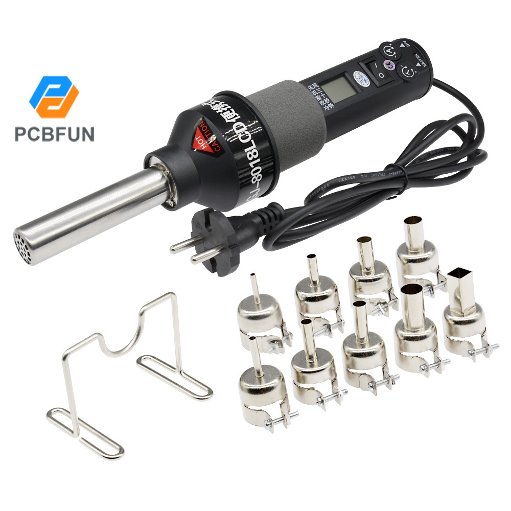 Pcbfun Hot Air Blower Heat Gun 8018 Lcd 220V 450W Rework Soldering ...