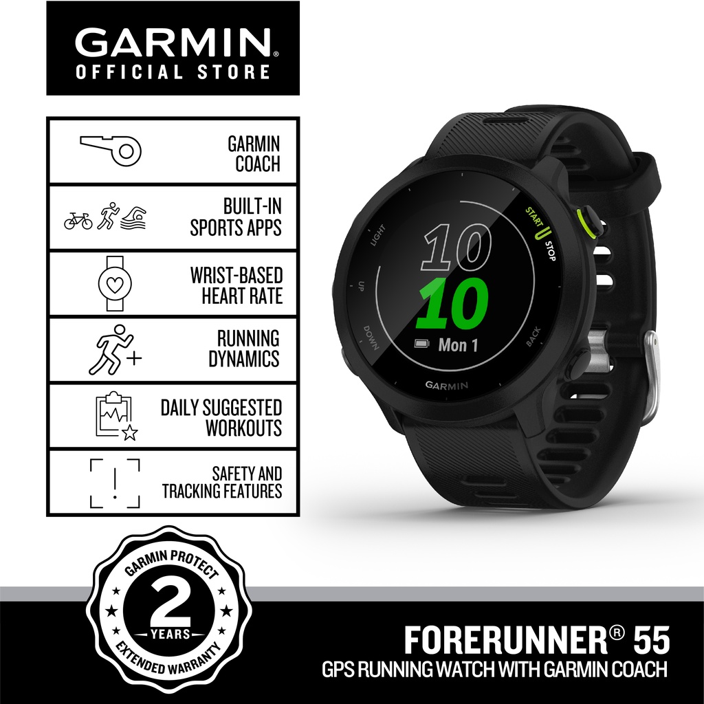 Garmin Forerunner 55 Running GPS Smartwatch Black | Shopee Philippines