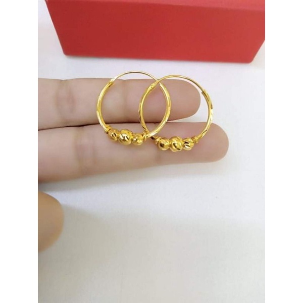 10k saudi gold loop earrings-650 | Shopee Philippines