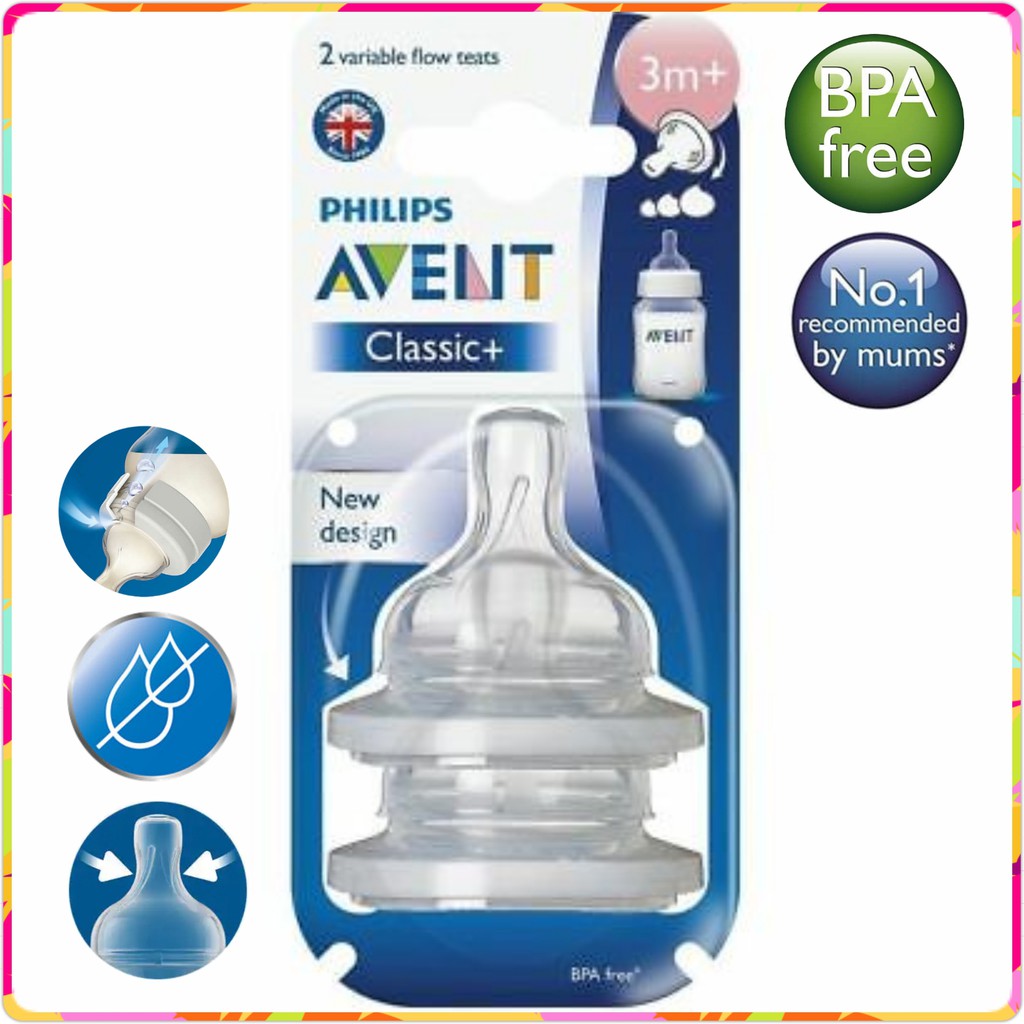 Philips Avent Classic Teat Nipple Puting Botol Variable Flow 3m