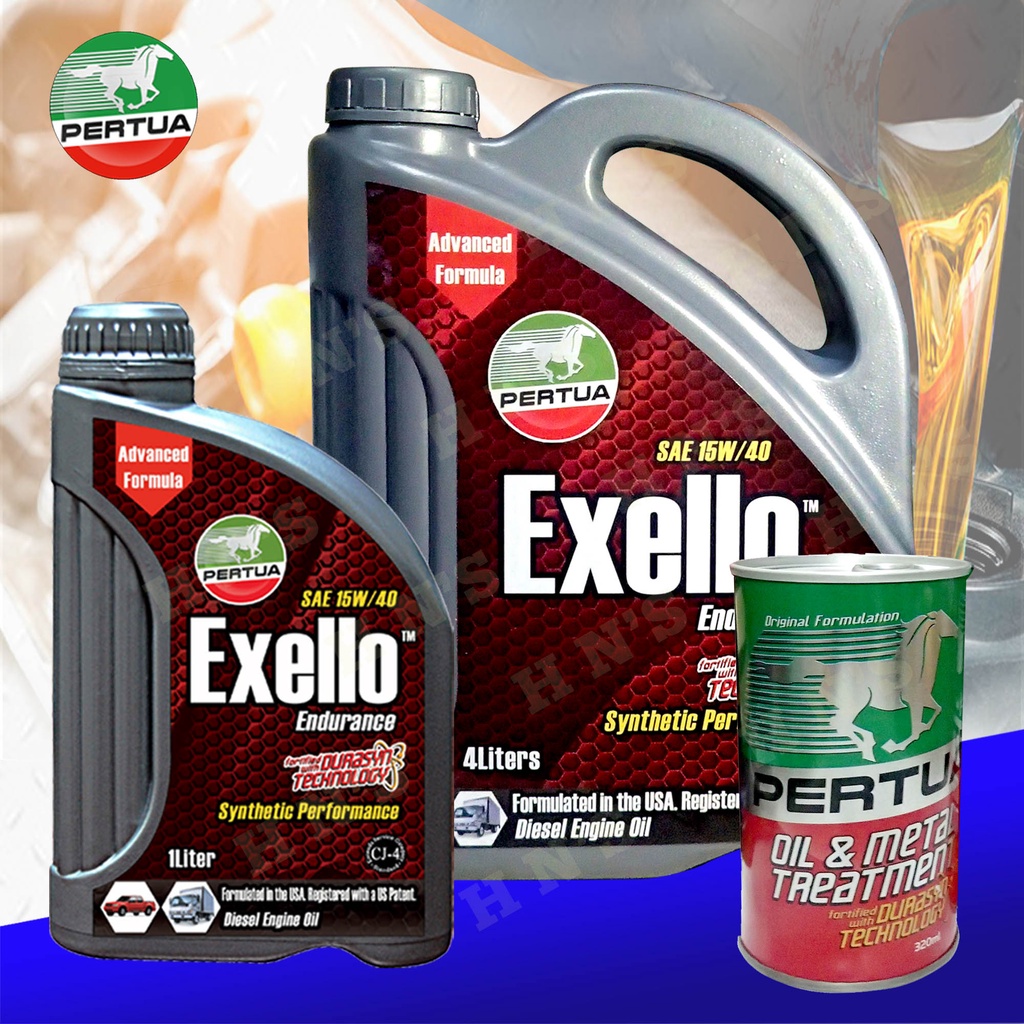 PERTUA Exello Synthetic Performance 5L + Oil and Metal Treatment 320ml ...