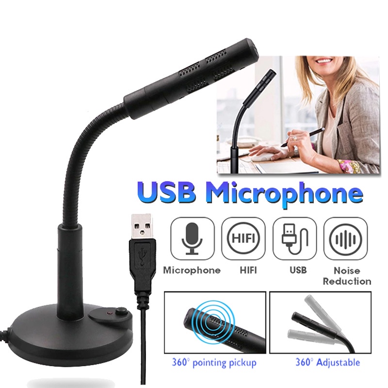 USB Microphone Plug & Play 3.5Mm Microphone Omnidirectional For Laptop ...