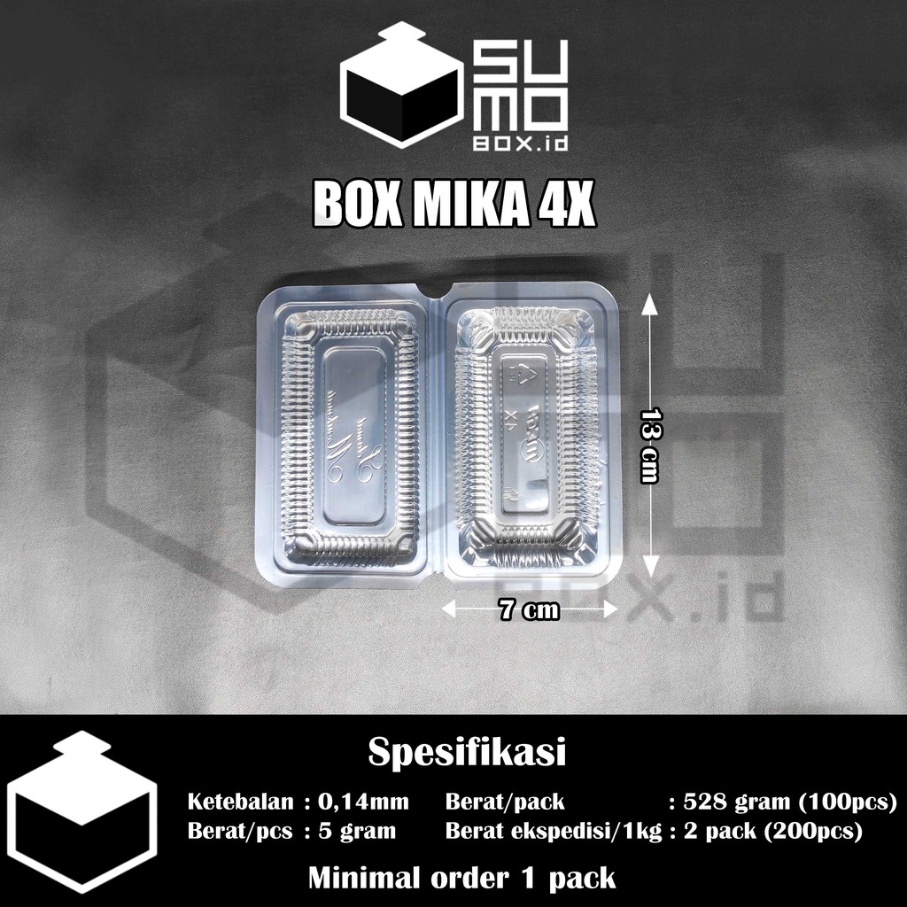 Plastic cake mica size 4x contains 100pcs / mica food box / mica sponge ...