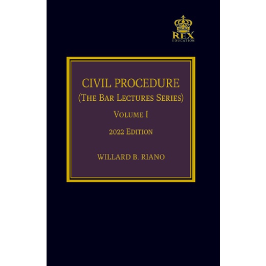 Civil Procedure I (2022 Edition) by W. Riano (Cloth Bound) | Shopee ...