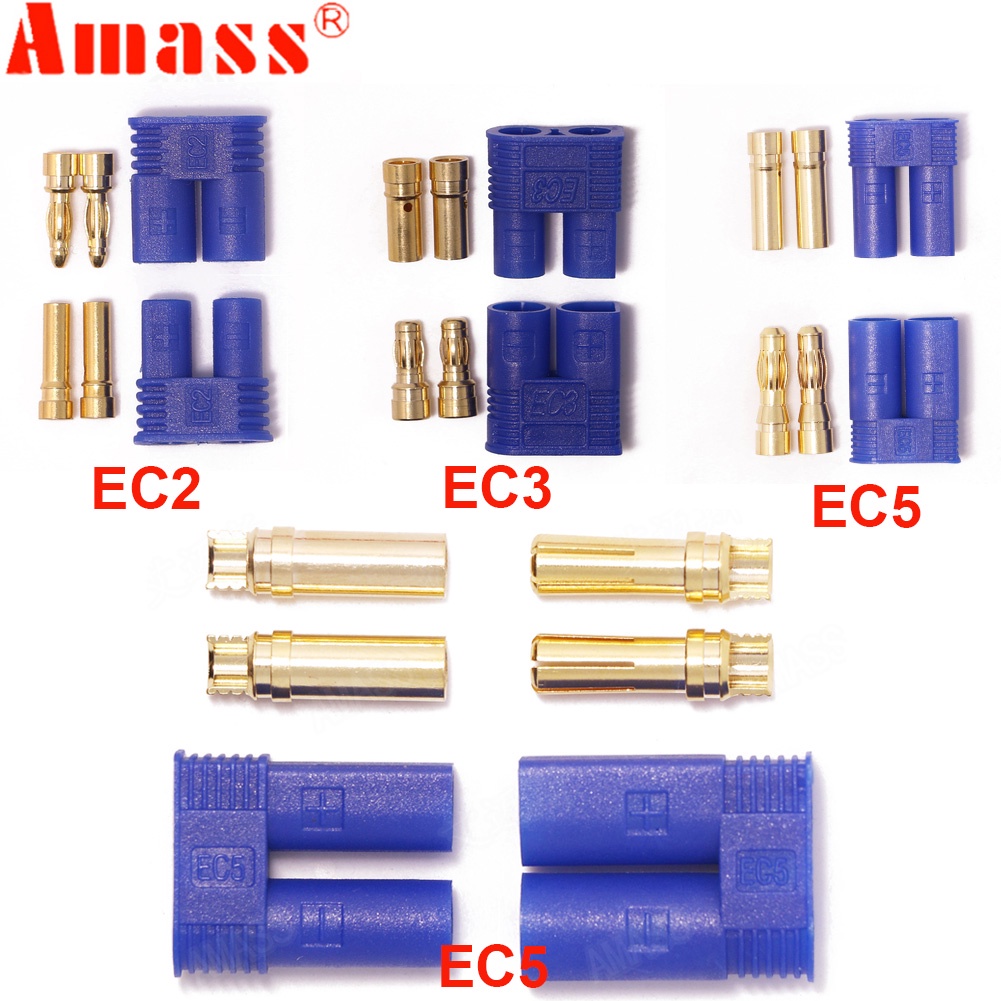 5pair Amass EC2 EC3 EC5 Battery Connector Kit Male Female 2.0mm 3.5mm 5 ...