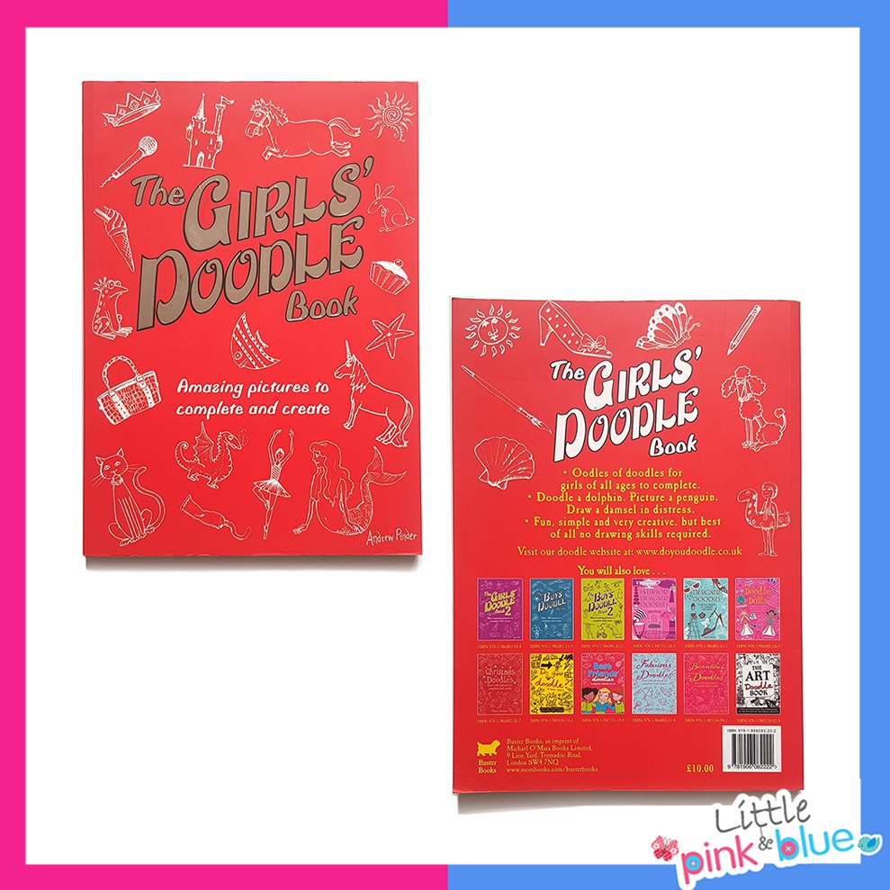 Girls' DOODLE Book Amazing Pictures To Complete and Create | Shopee ...