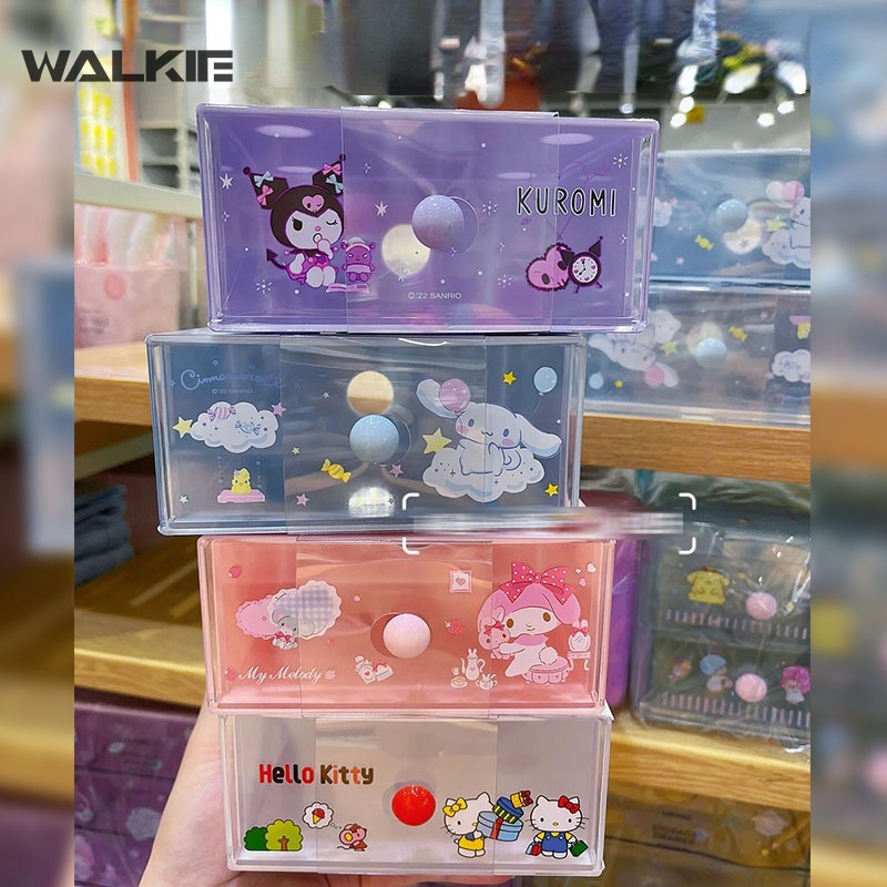WALKIE Kawaii Sanrio Storage Box Hello Kittys Kuromi MyMelody Cartoon ...