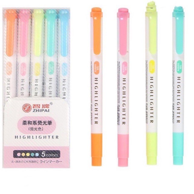 PENNY #5 colors dual tip highlighter pens broad chisel and fine tips ...