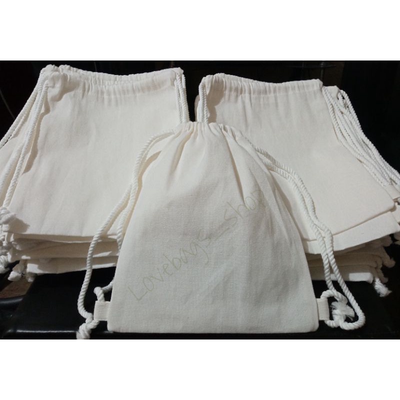 Plain Canvas Drawstring Bag (Katsa) | Shopee Philippines