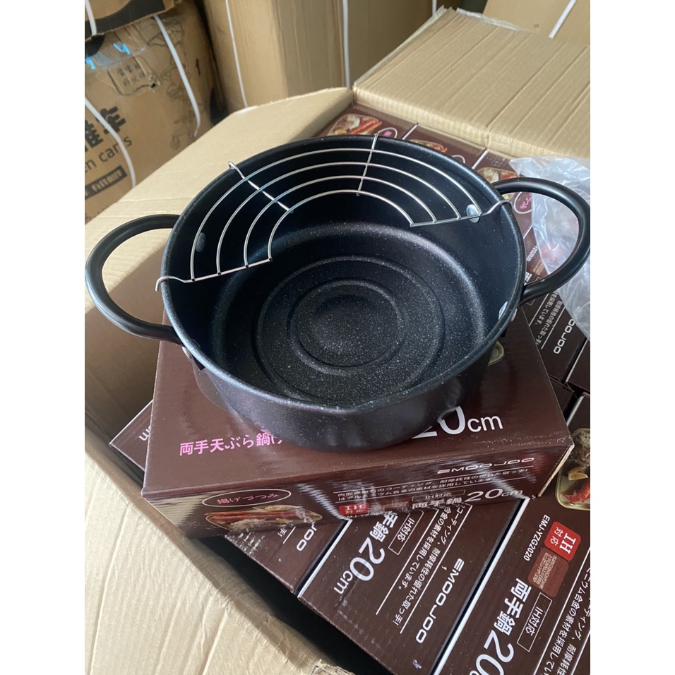20cm deep stone-patterned pan - magnetic bottom pan with free rack ...