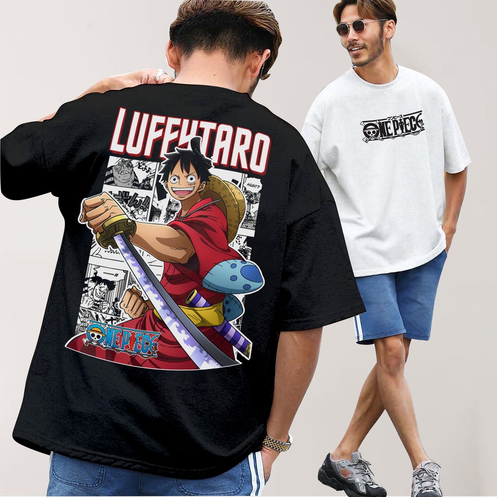 Popular One Piece Anime Graphic Tee unisex white black t shirt | Shopee ...