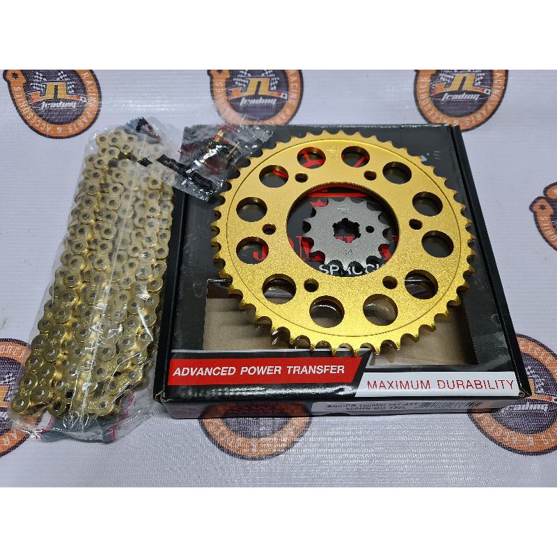JOMTHAI STEEL GOLD / CHROME HEAVY DUTY CHAIN SET FOR SNIPER 150/155 VVA ...