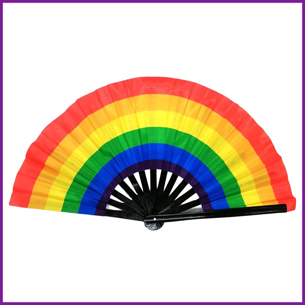 Handheld Fan Foldable Rainbow Folding Fan Colorful Hand Held Fan ...
