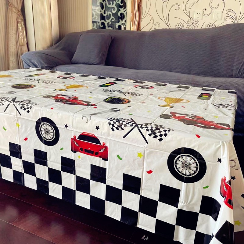 Racing Car Thicken Disposable Plastic Tablecloth For Party Event Table ...