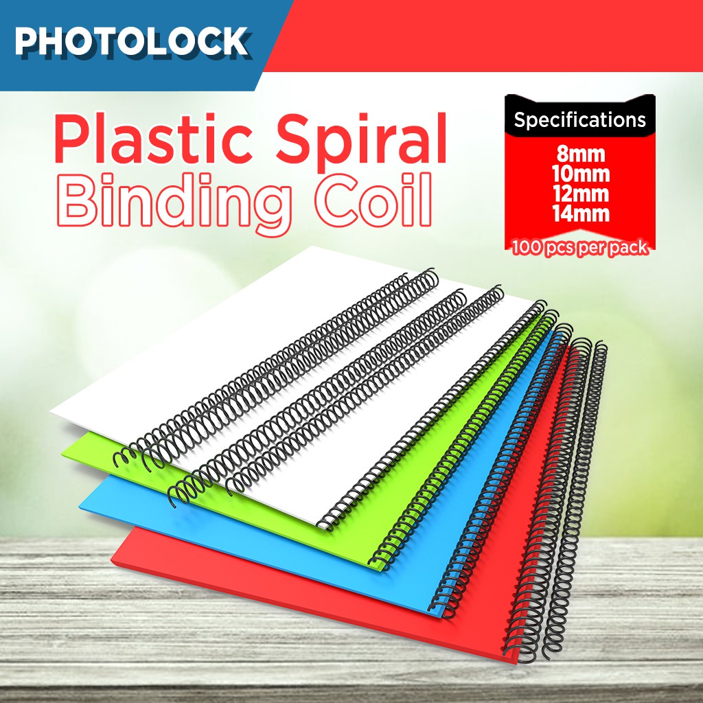 Plastic Spiral Coil Black A4 Size (100 pcs per pack) || 8MM, 10MM, 12MM ...