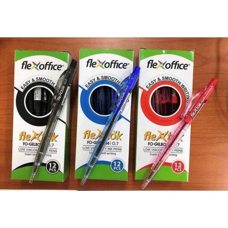 Flexoffice FLEXTOK 0.7MM 0.5MM smooth ink pen 12pcs per box Retractable ...