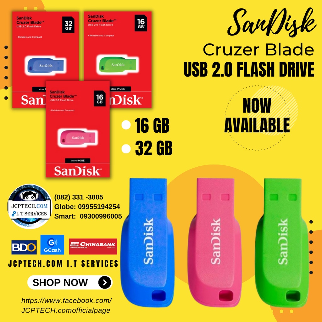 SANDISK CRUZER BLADE USB 2.0 FLAH DRIVE 32GB | Shopee Philippines