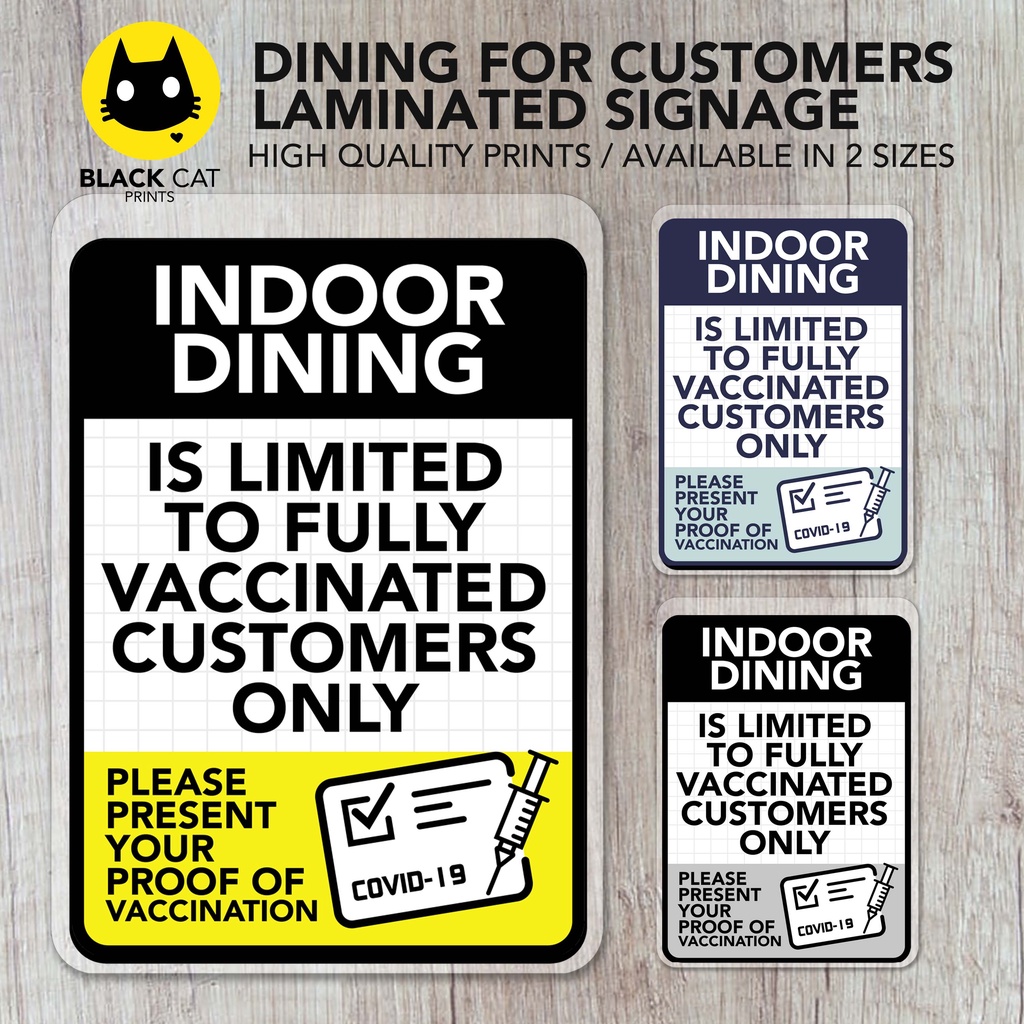 Indoor Dining Sign for Customers | Laminated Signage | Sign Board ...