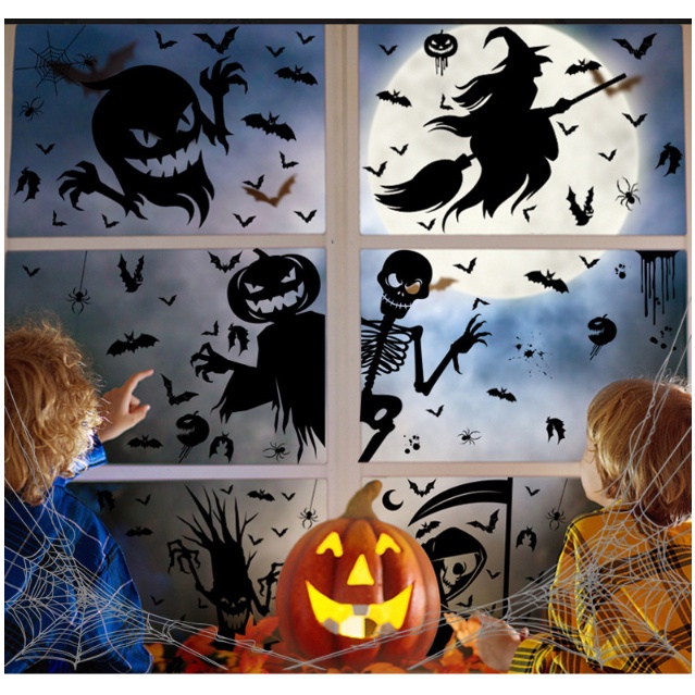 Halloween giant ghost monster ghost shadow window sticker witch death ...