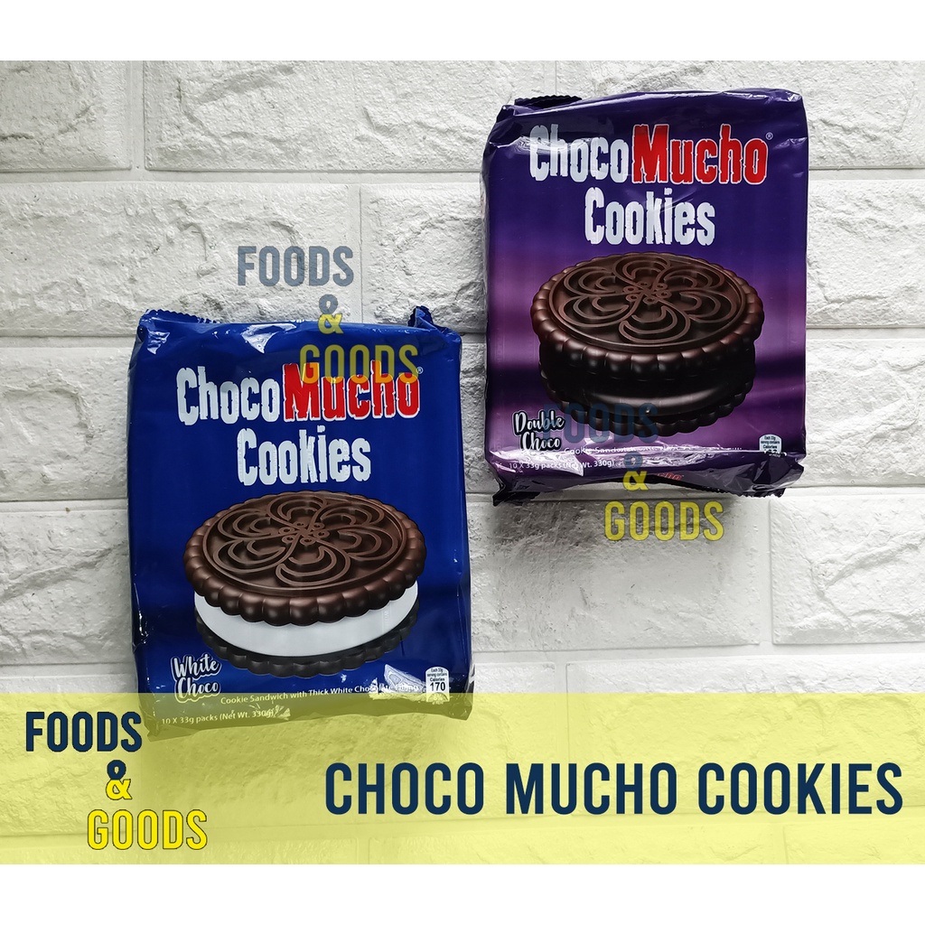 Choco Mucho Cookie Sandwich Double Choco | White Choco 10pcs. x 33g ...