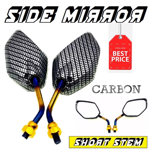 YAMAHA MIO GEAR 125 SIDE MIRROR Motorcycle DAHON type SHORT STEM CARBON ...
