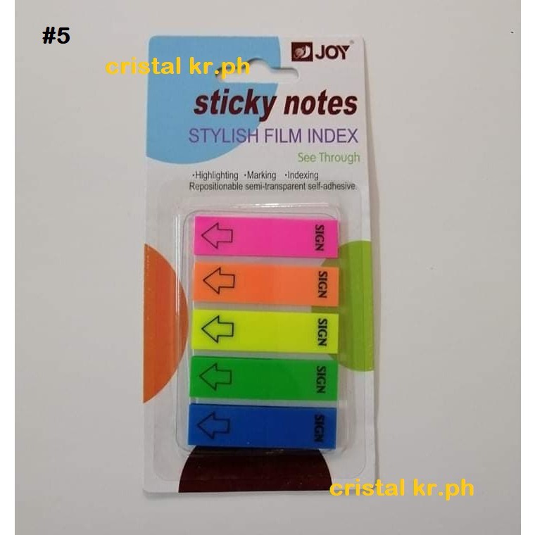 Joy Sticky Notes Sign Here Arrow Flag Sticky Note PET 5 in 1 Sold Per ...