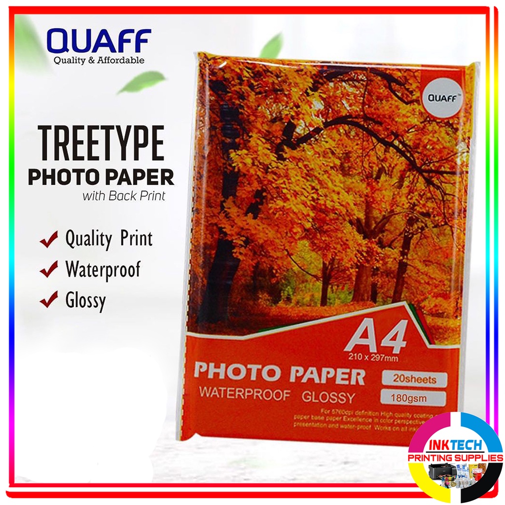 QUAFF 180gsm A4 size Glossy Photo paper 20sheets/pack | Shopee Philippines
