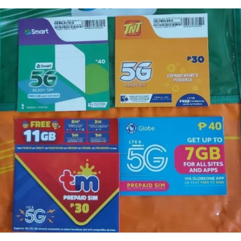 2025 TNT5G/SMART5G/TM5G/GLOBE5G Tricut Sim Sim Card with Free Promo ...