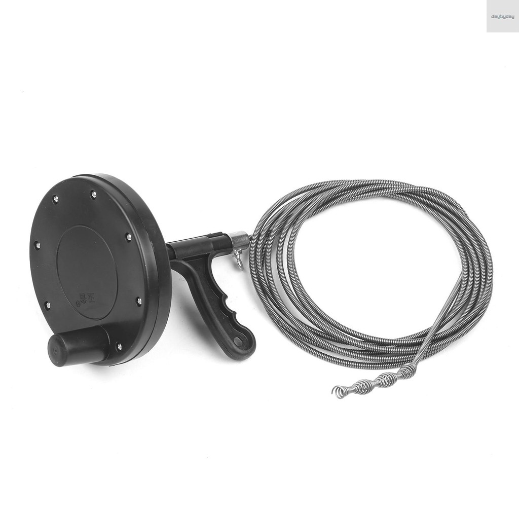 Cable Auger Plumber's Snake Flexible Steel Cable with Spool Hand Crank ...
