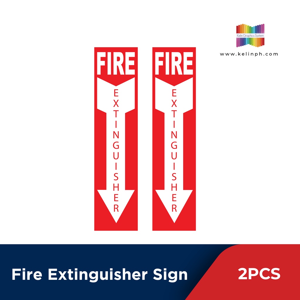 KGS Fire Extinguisher Facility Sticker Signage 11.5 x 2.8 Inches For ...