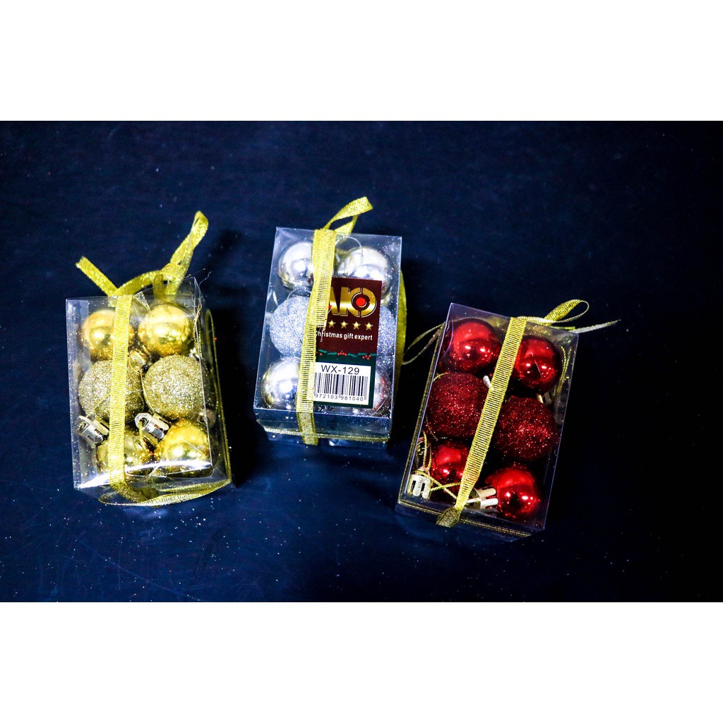 COD 12 pcs 4cm Balls Christmas balls decor xmas ornaments | Shopee ...