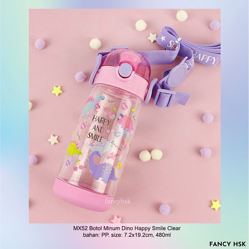 ORI KOREA DINO HAPPY SMILE CLEAR MX52 DRINKING BOTTLE | Shopee Philippines