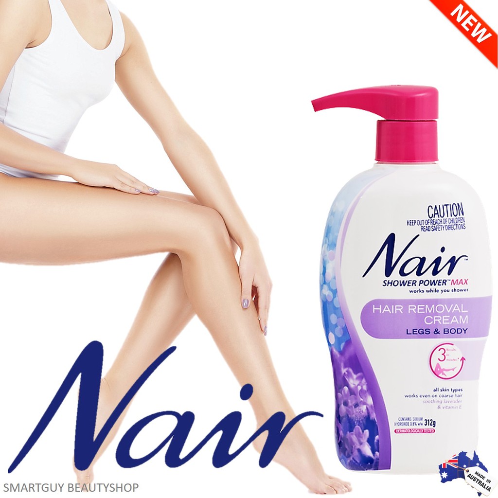 Nair Shower Power Max Hair Removal Cream 312g Gentle Bath With Natural Extracts Skin Care ...