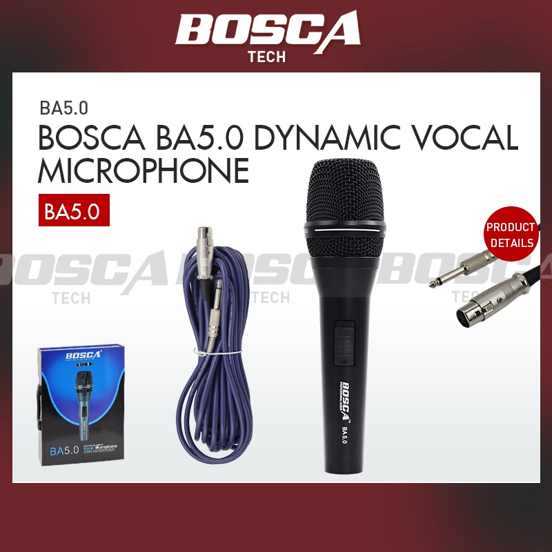 Bosca BA5.0 Vocal High Quality Dynamic Microphone (Black) | Shopee ...
