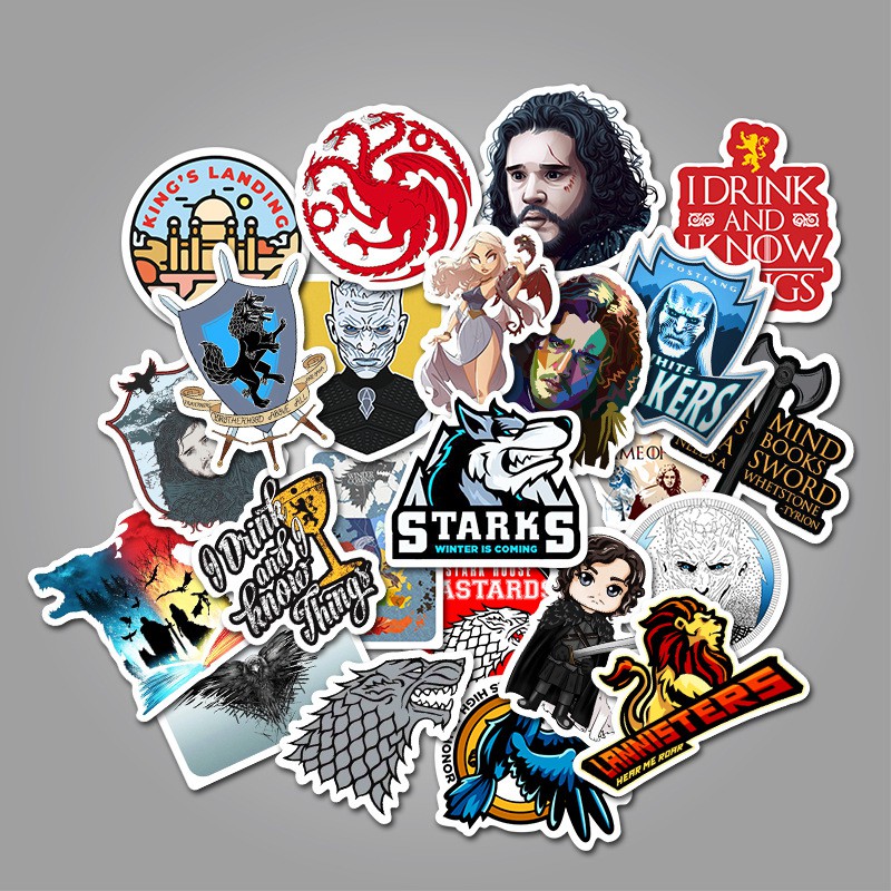 50Pcs/game of Thrones Stickers Waterproof Graffiti PVC | Shopee Philippines