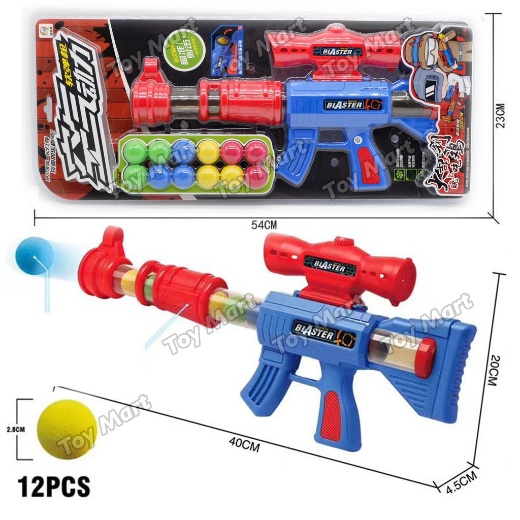 Dynamic Soft Ball Pump Action Launcher Toy Blaster with 12 Balls Shooting Game Play Set | Shopee ...