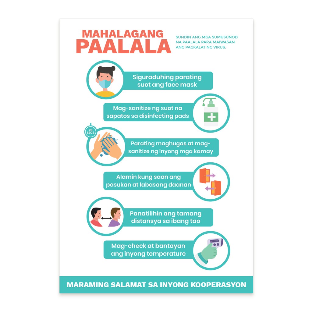 Covid Safety Reminder Posters Filipino A | Shopee Philippines