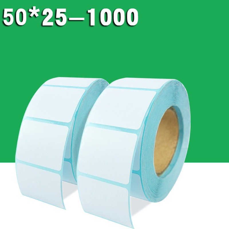 50*25mm 1000pcs/Roll Barcode Waterproof Label Thermal Self Adhesive ...