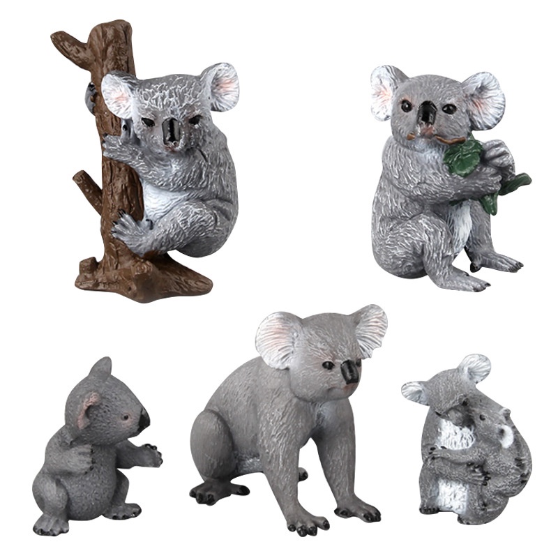 Simulation Solid Leaf Holding Koala Wombat Australian Wildlife Model ...