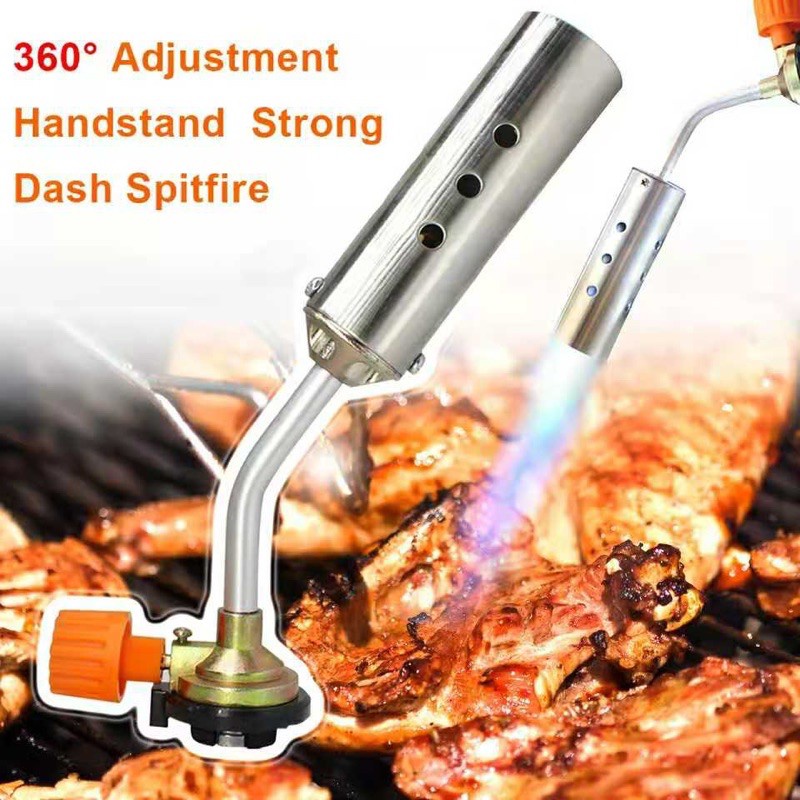 Outdoor Camping BBQ Flamethrower Burner Butane Gas Blow Torch Multi ...