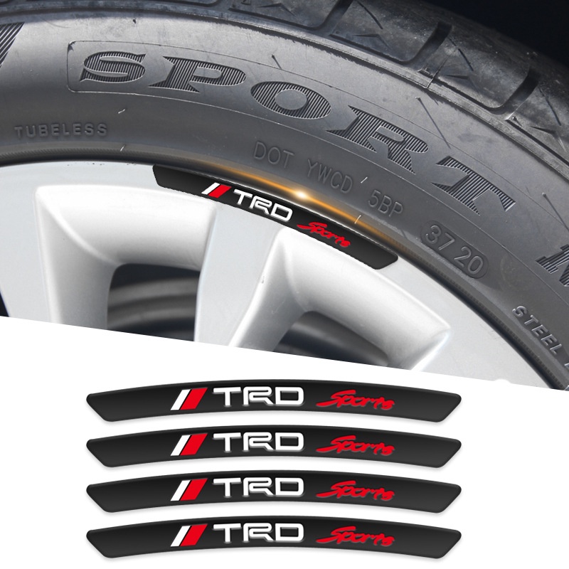 4pcs Toyota TRD Sports Car Wheel Sticker For Toyota Wish Vios Avanza ...