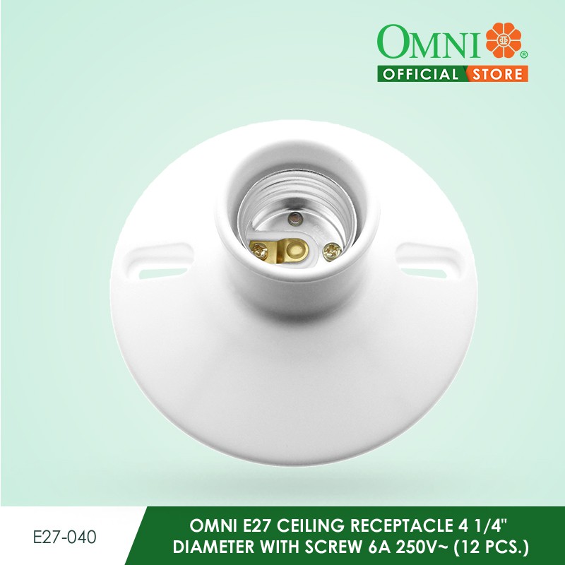 Omni E27 Ceiling Receptacle 4 1/4 Inch Diameter With Screw (12 PCS ...