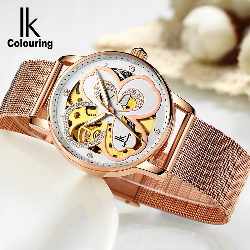 COD Ik Colouring watch for women Automatic Skeleton watches Fashion ...
