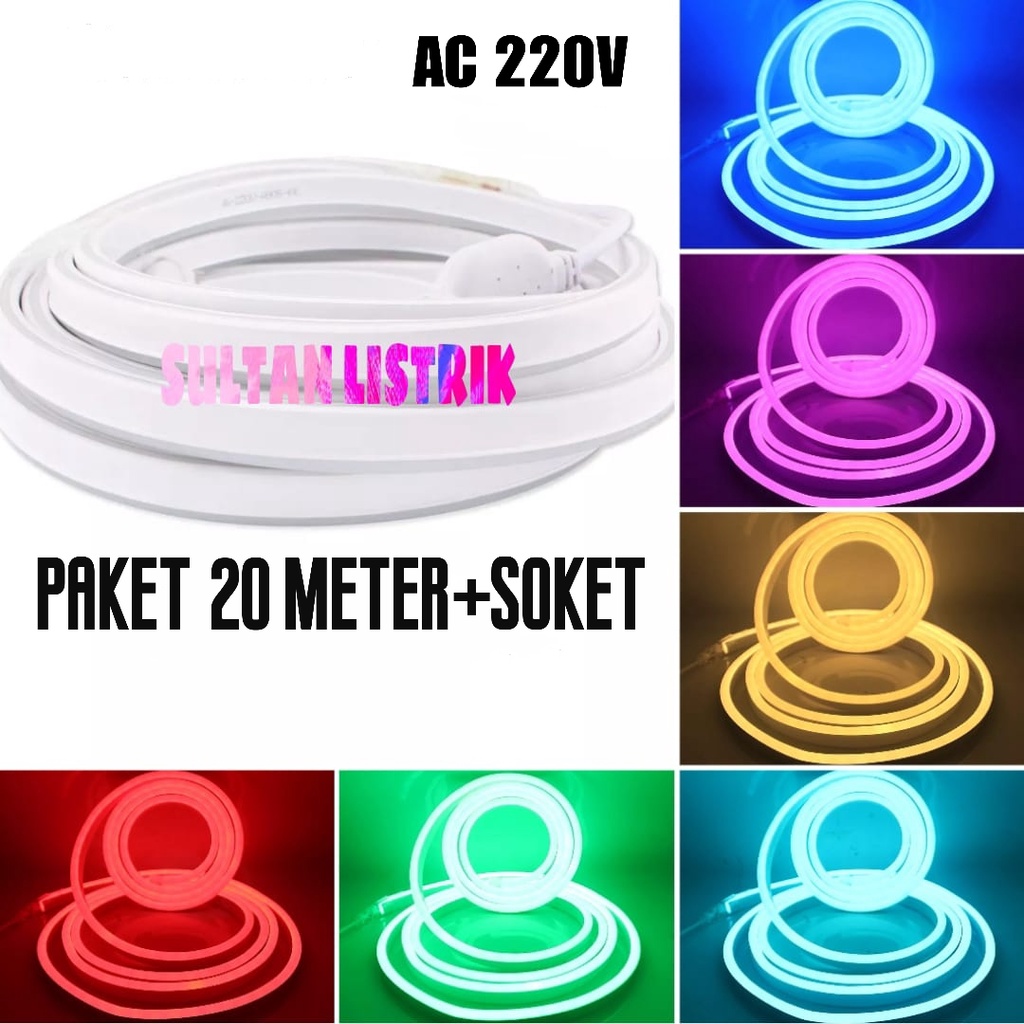 Complete WATERPROOF 220V NEON FLEX LED Light Package, Just Plug It In ...