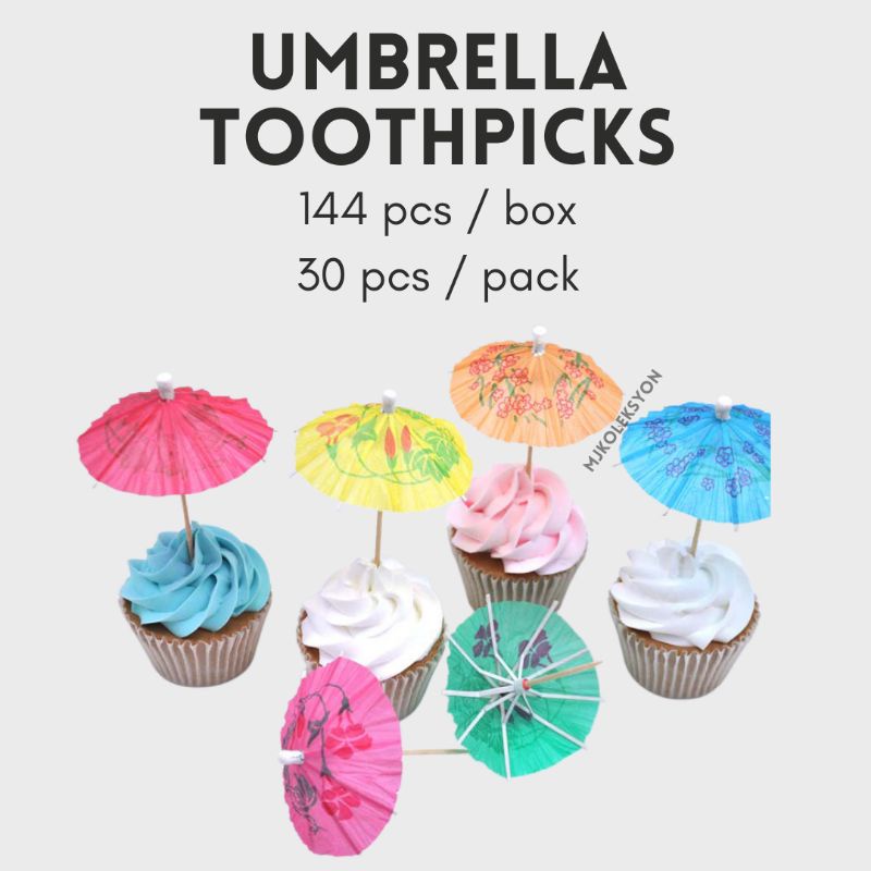 Umbrella Toothpick 25pcs for Coctktail Cupcake Topper for Drinks ...