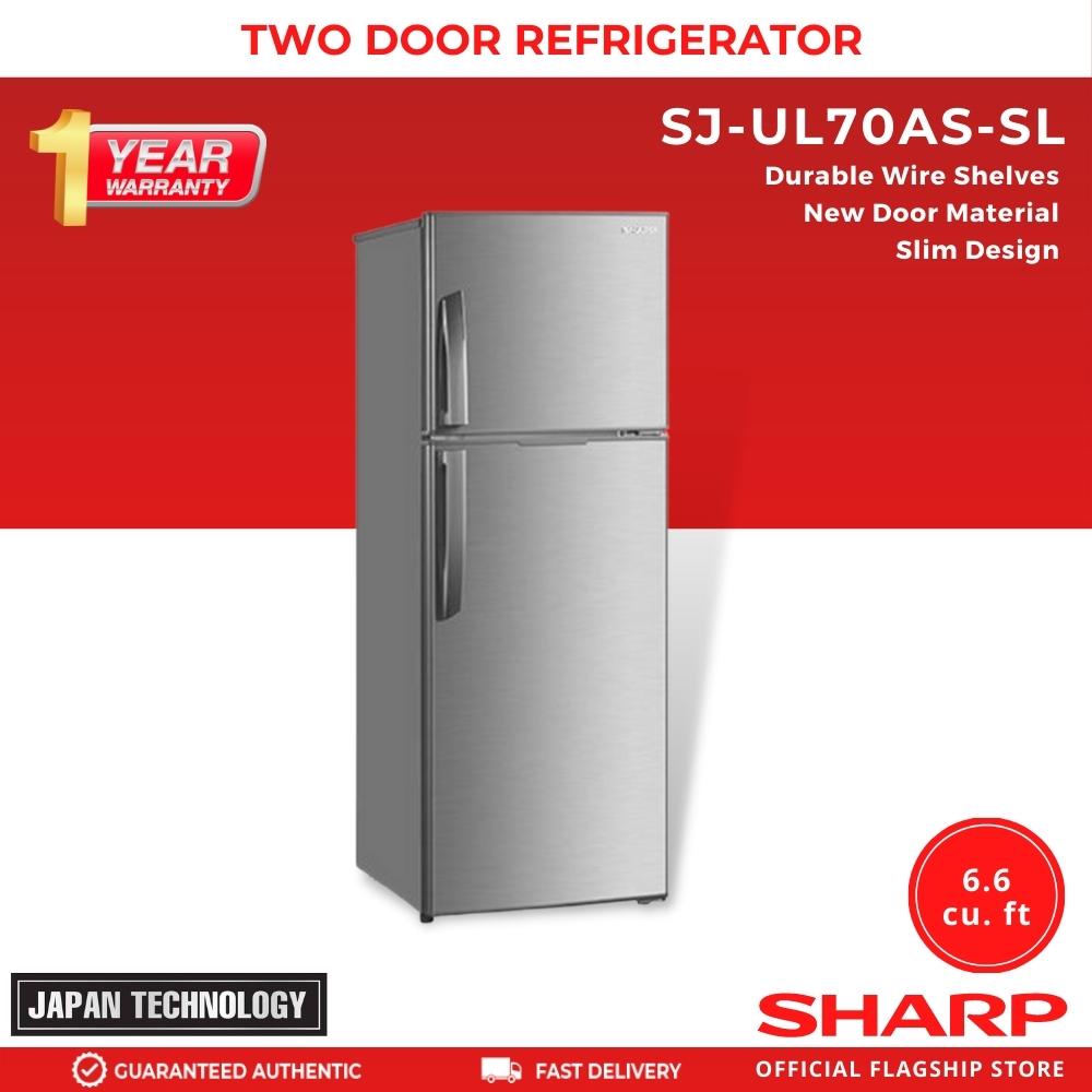 Sharp SJ-UL70AS-SL Two Door Direct Cool 6.6 cu. ft. Refrigerator (NCR ...